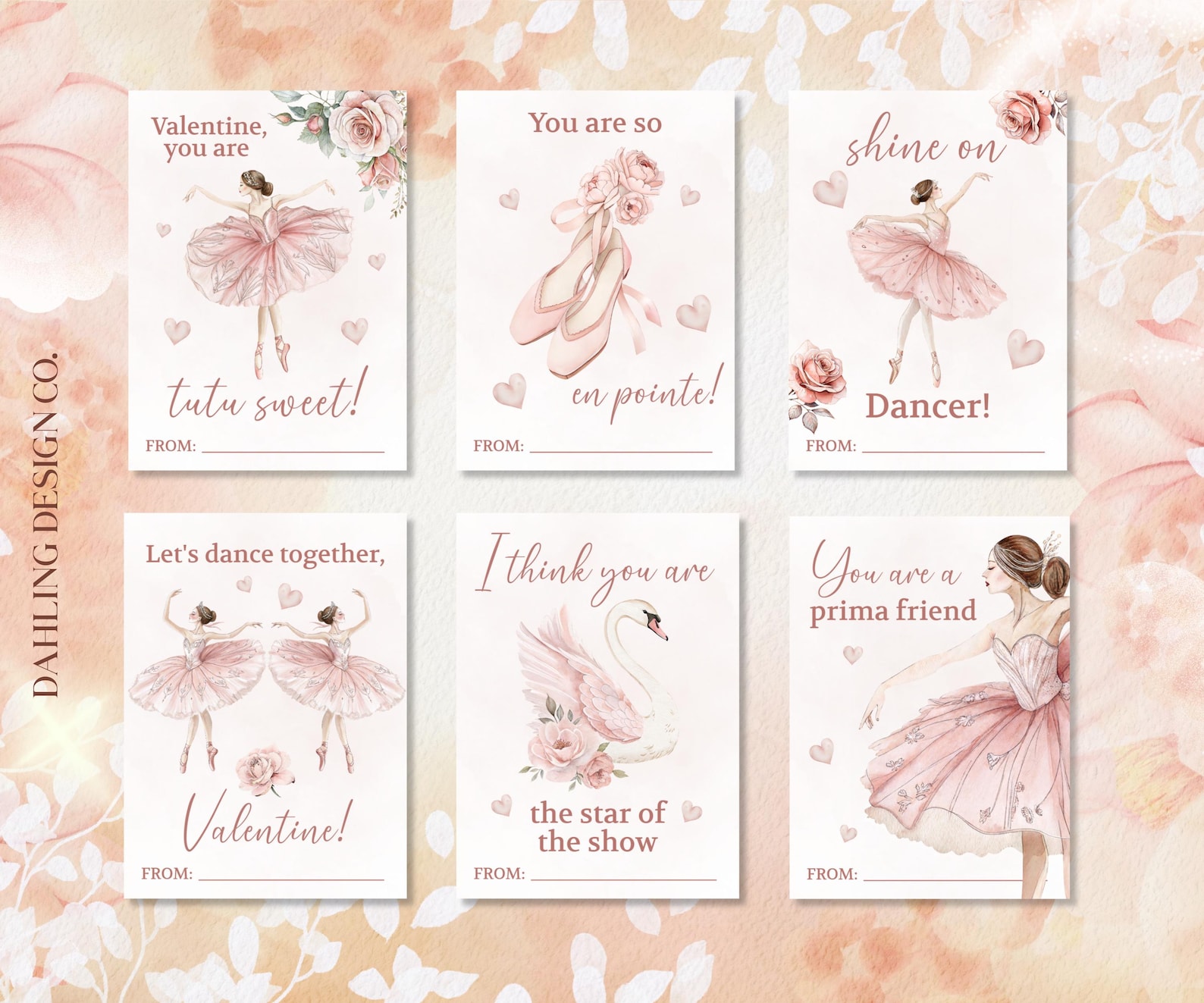 Ballet Valentine's Day Card Template: Galentine Ballerina Cards ...