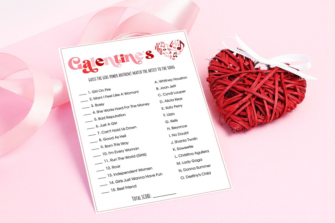 Galentine's Day Music Trivia Game Template, Guess the Girl Anthem ...