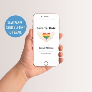 Pride Save the Date Invitation Template, LGBT Wedding Save the Date ...