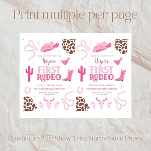 Girl First Rodeo Birthday Invitation Template, 1st Rodeo Birthday ...