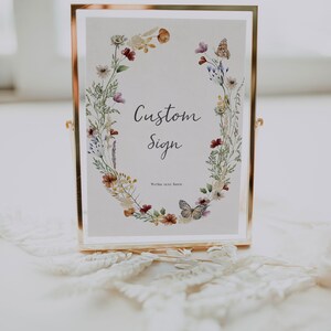 Editable Garden Party Custom Sign Template, Wildflower Birthday Sign ...