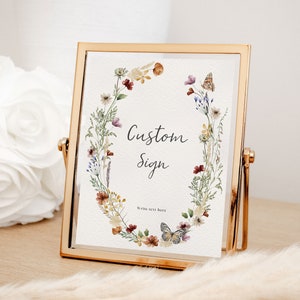Editable Garden Party Custom Sign Template, Wildflower Birthday Sign ...