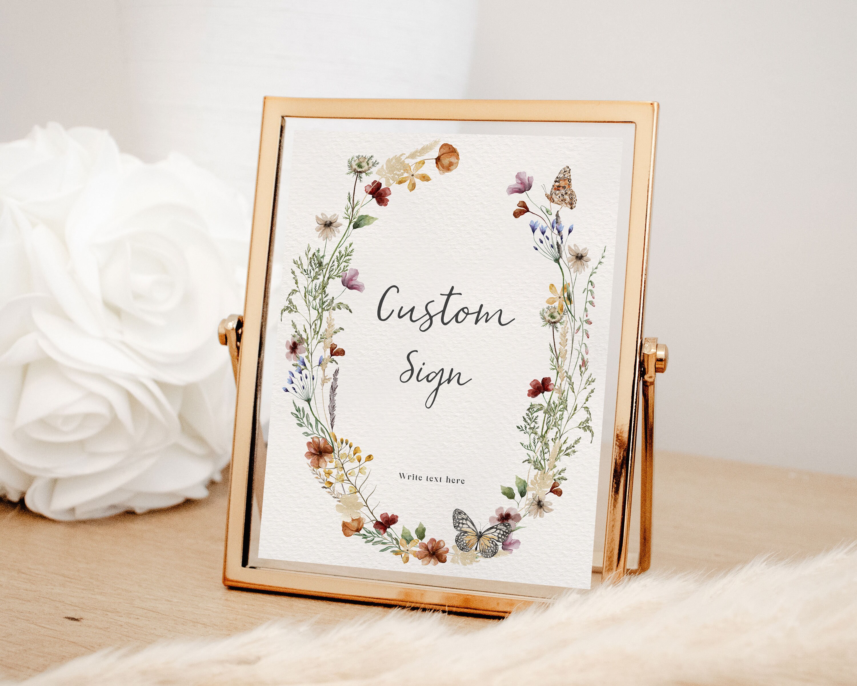 Editable Garden Party Custom Sign Template, Wildflower Birthday Sign ...