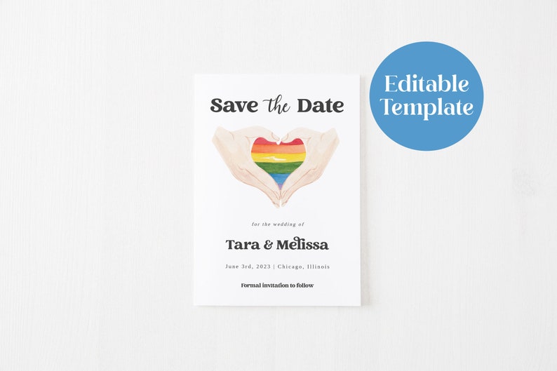 Pride Save the Date Invitation Template LGBT Wedding Save the - Etsy