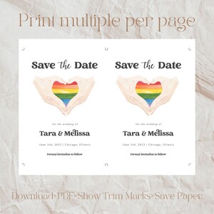 Pride Save the Date Invitation Template, LGBT Wedding Save the Date ...