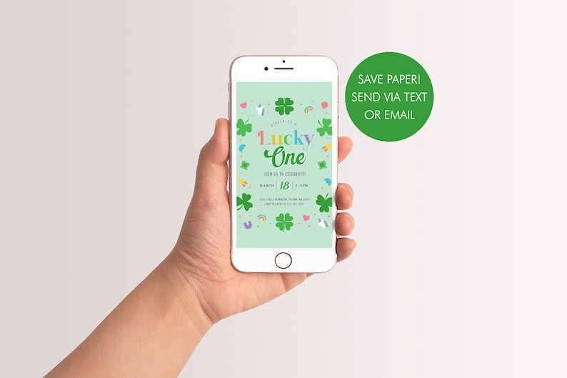 Lucky One Birthday Invitation Template St Patricks Birthday - Etsy