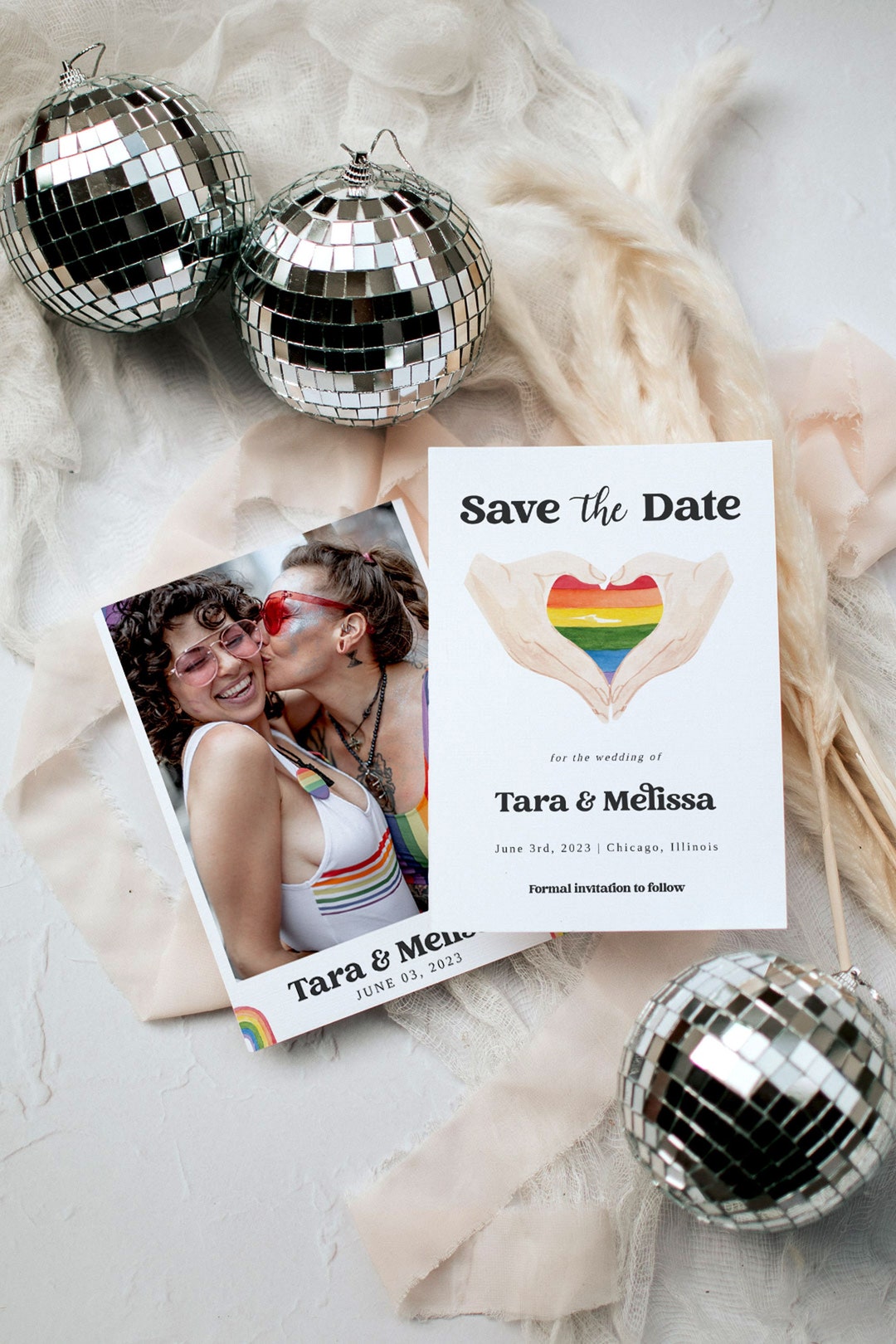 Pride Save the Date Invitation Template, LGBT Wedding Save the Date ...