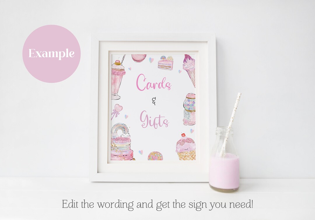 Editable Two Sweet Birthday Custom Sign Template, Two Sweet Party ...