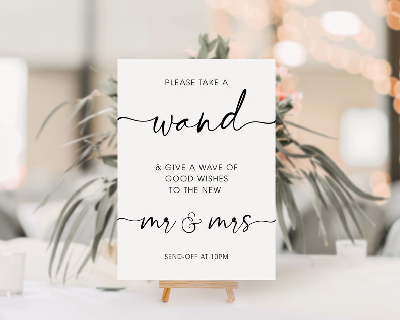 Wedding Send off Sign Printable Template Wand Send off Sign - Etsy