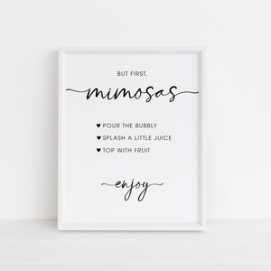 But First Mimosas Sign Template, Printable Mimosas Bar Sign, Drink Sign ...