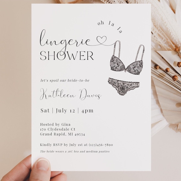 Lingerie Shower Invitation Etsy