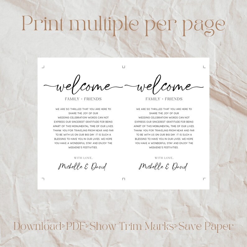 Editable Wedding Timeline Template: Welcome Note, Order of Events ...