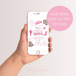 Girl First Rodeo Birthday Invitation Template, 1st Rodeo Birthday ...