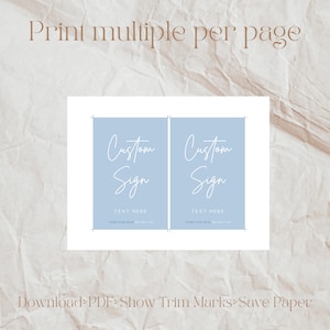 Something Blue Bridal Shower Custom Sign Template, Gifts Sign, Favors ...