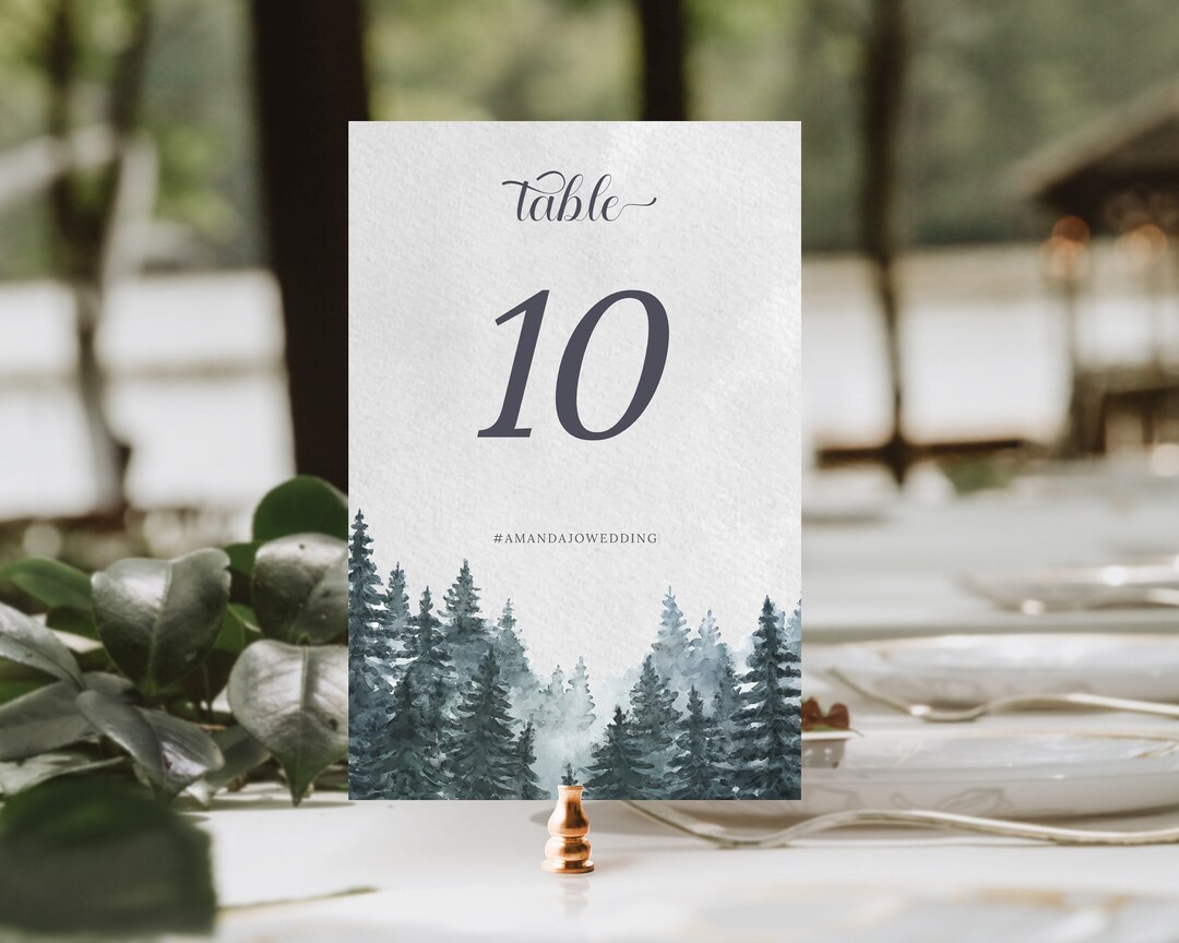 Forest Wedding Table Numbers, Editable Wedding Table Numbers, Wedding ...