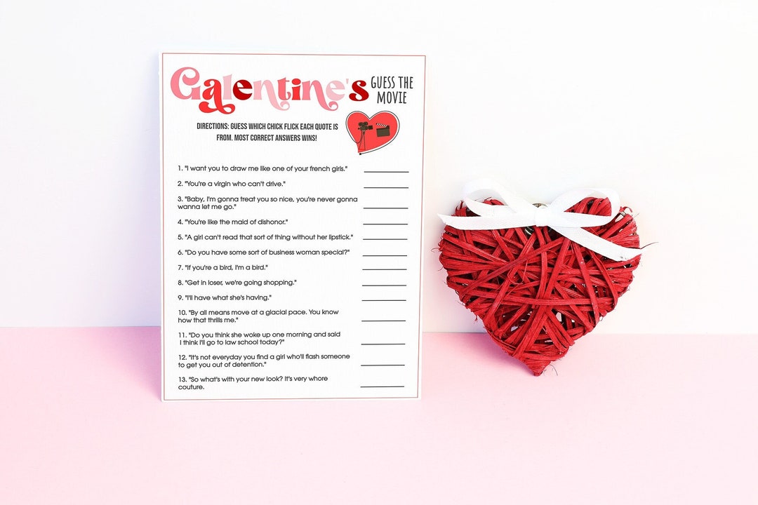 Galentine's Day Movie Quote Game Printable, Guess the Chick Flick Quiz ...