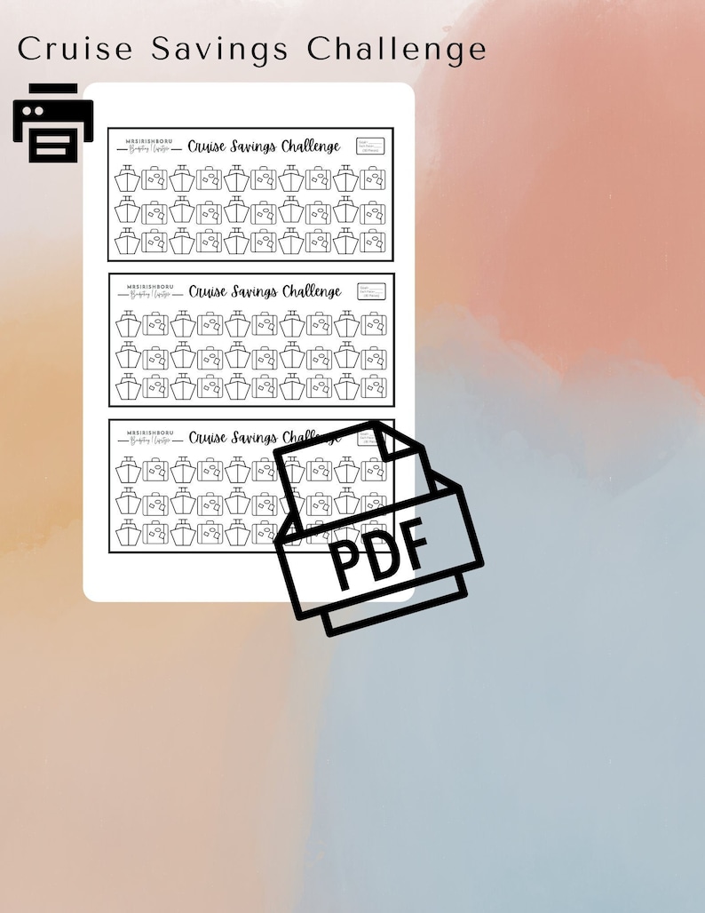 Digital Cruise Savings Challenge Tracker - Etsy