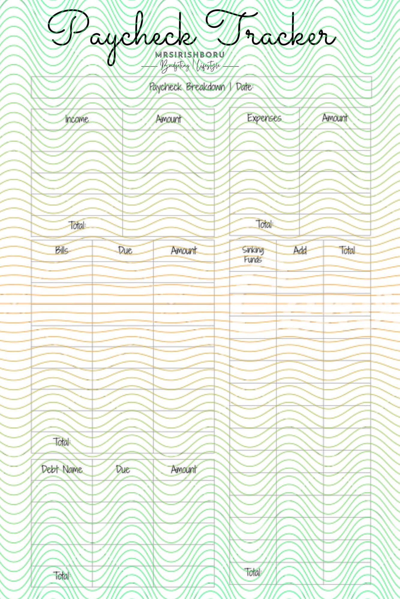 Digital Paycheck Tracker Sheet | 8.5” X 11’ Pdf - Etsy