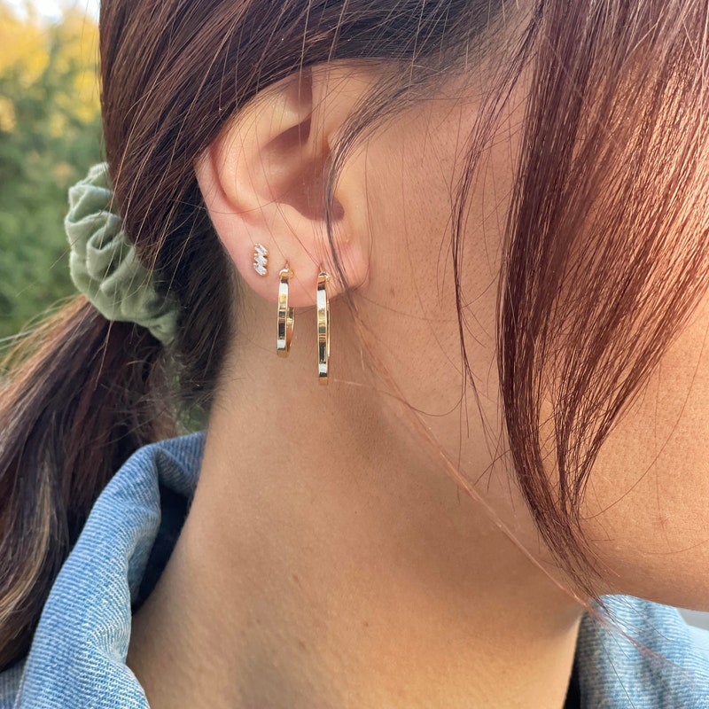 Solid 14k Gold Hoops - Etsy