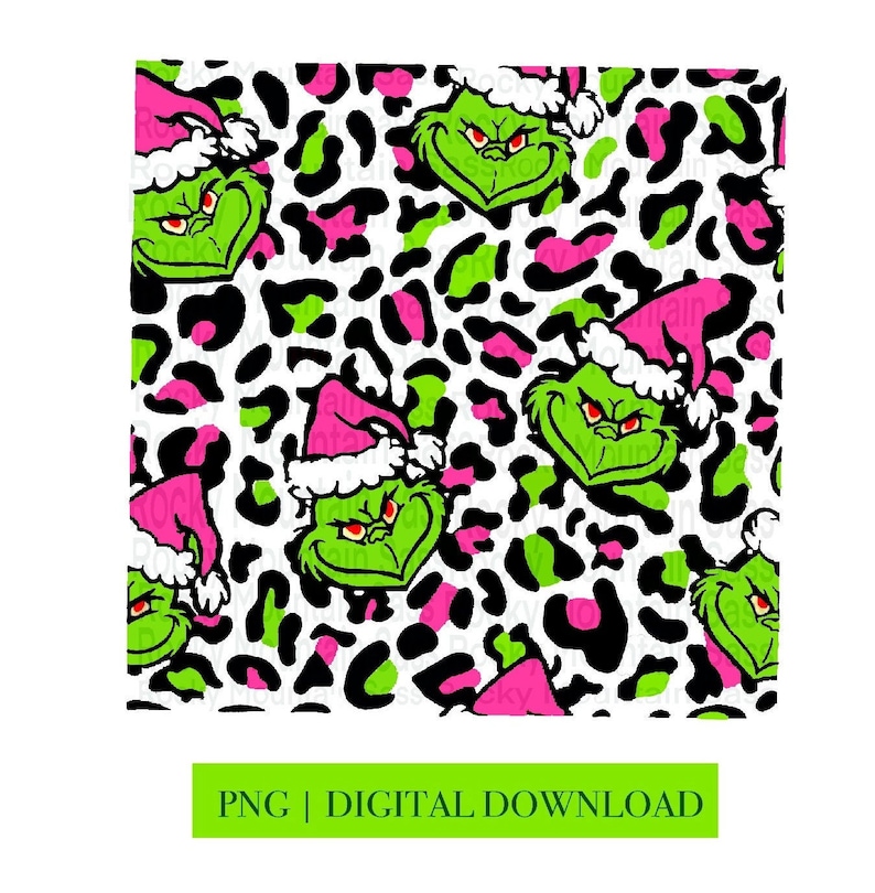 Grinch Leopard Print Pink Pattern PNG Digital Download - Etsy