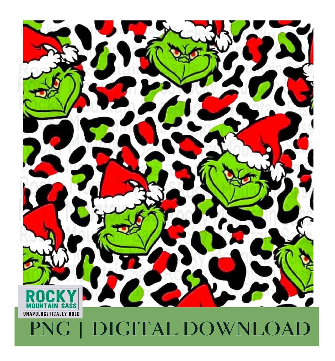 Grinch Leopard Print Background Red and Green Leopard PNG - Etsy UK