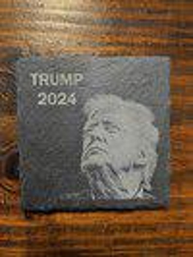 Trump 2024 Slate Coasters Set of 4 Patriotic Drink Coasters Support ...