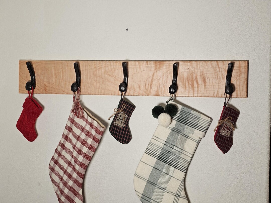 Wood Stocking Rack for Christmas | Christmas Rustic Stocking Holder ...