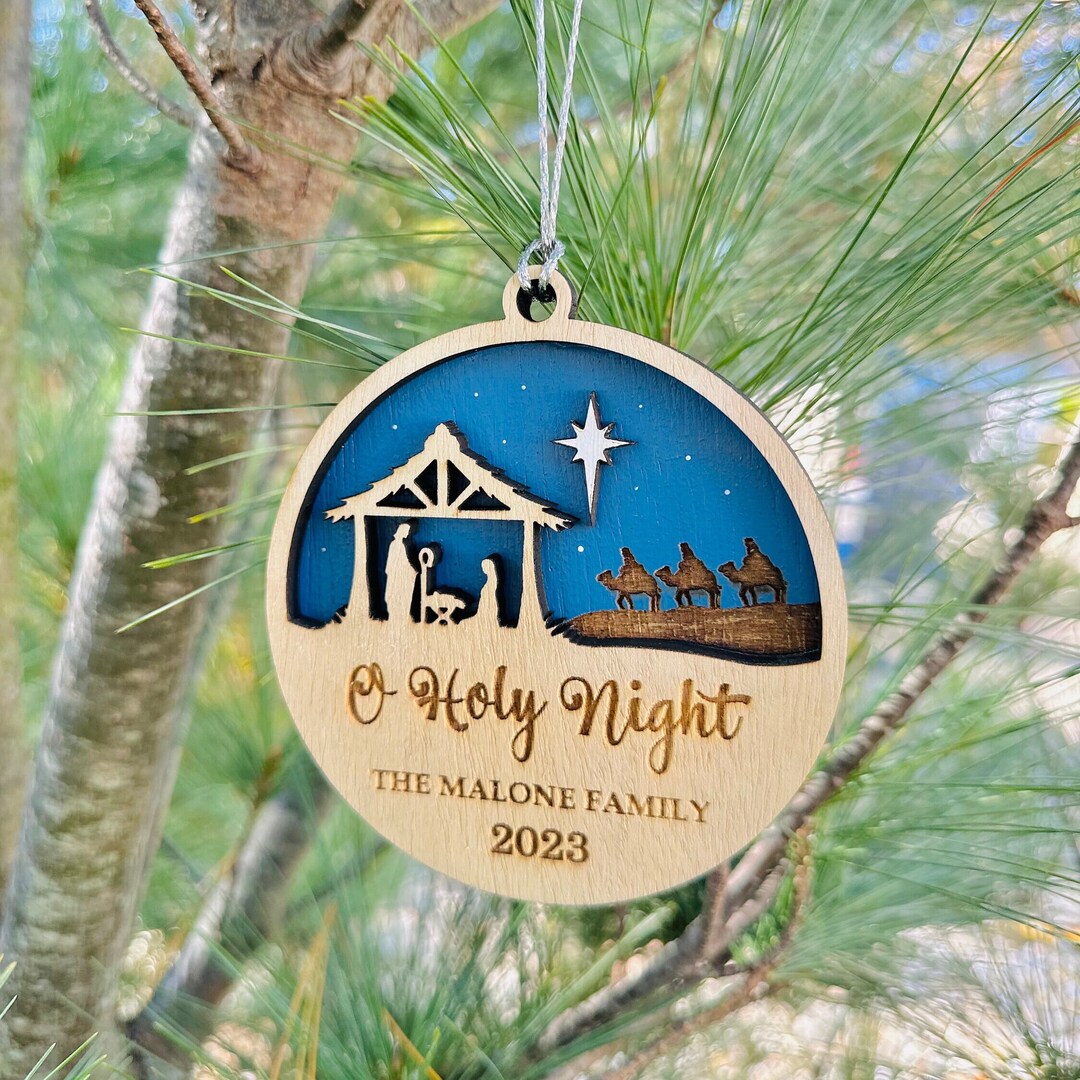 Nativity Ornament, Manger, Baby Jesus, Christmas Ornament, Christmas ...