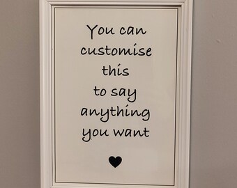 Custom Text Frame - Etsy