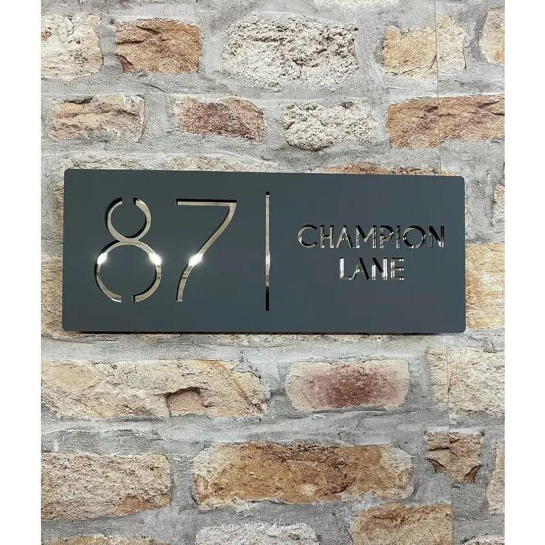 Custom/personalised Acrylic House Number Sign – Modern Mixed Color Door ...