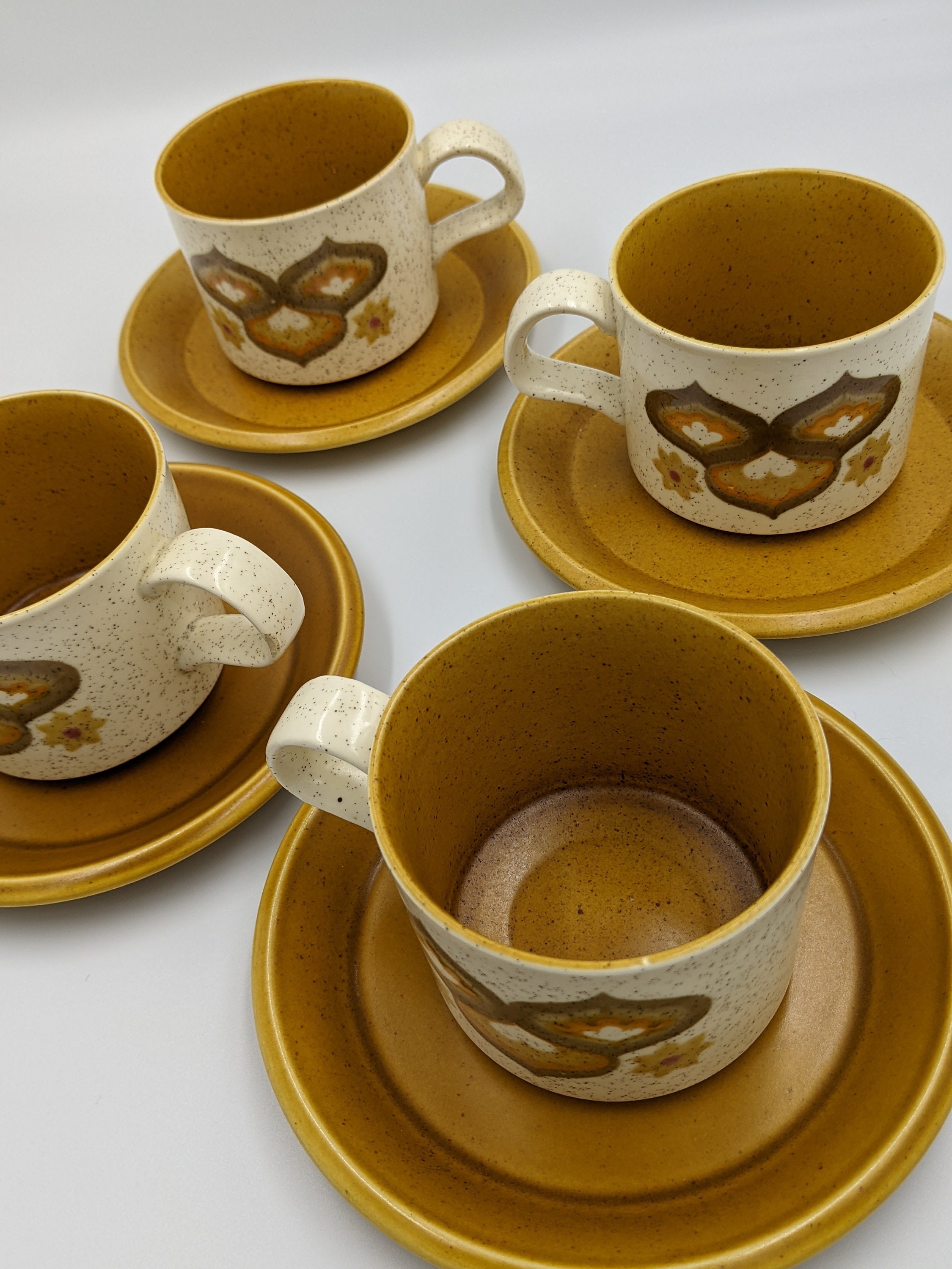 Set of 4 Vintage 1970s Royal Worcester Palissy England KALABAR Speckled ...