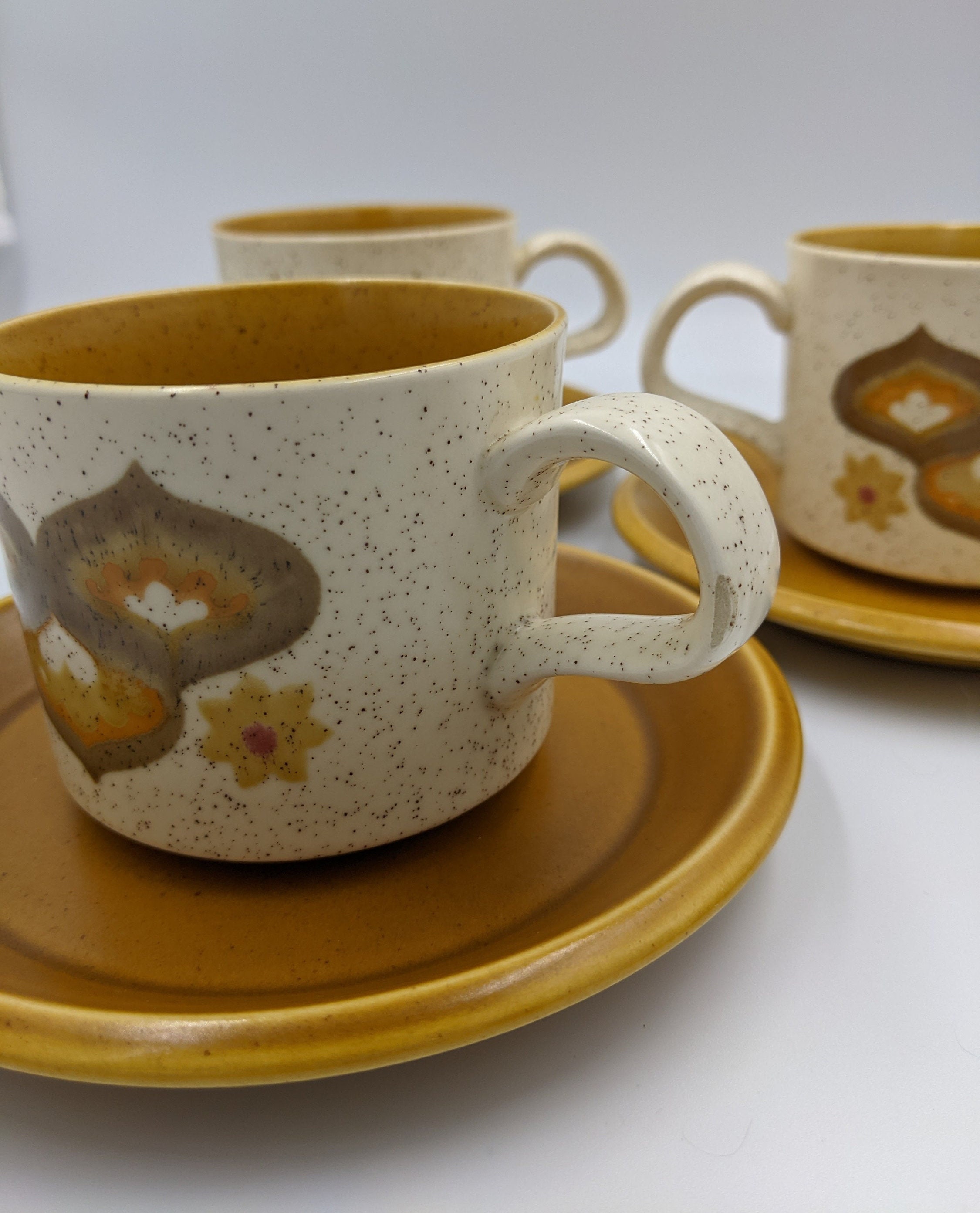Set of 4 Vintage 1970s Royal Worcester Palissy England KALABAR Speckled ...