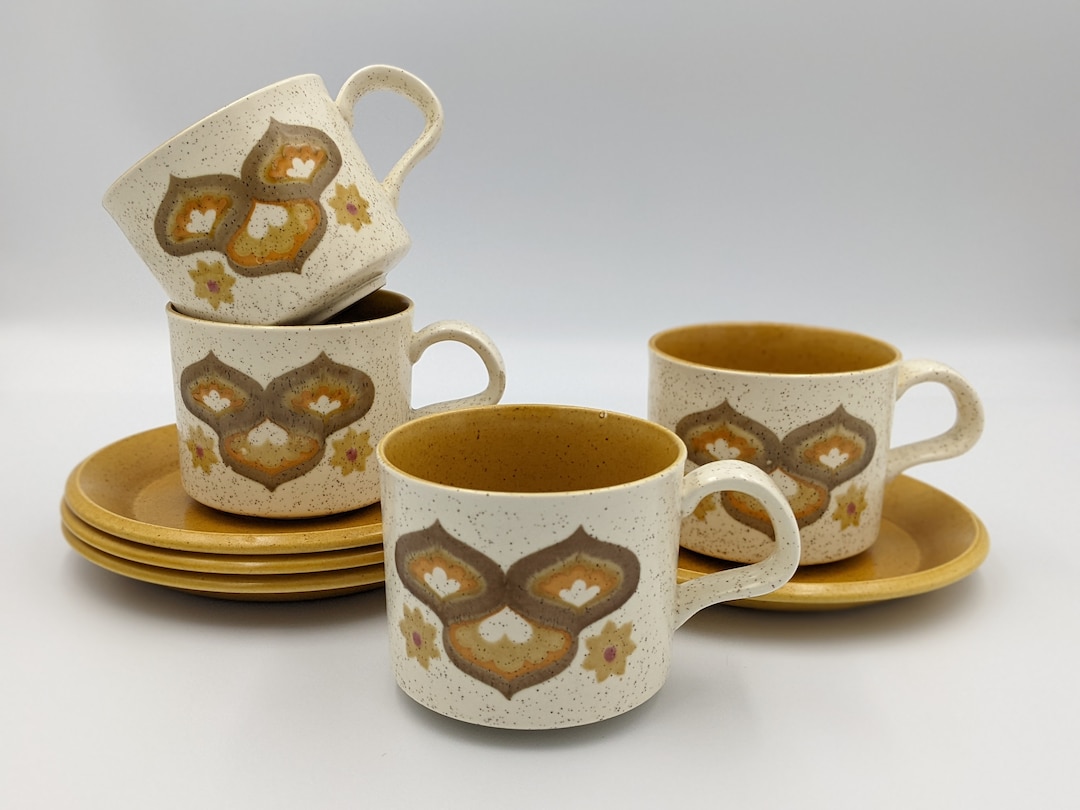 Set of 4 Vintage 1970s Royal Worcester Palissy England KALABAR Speckled ...