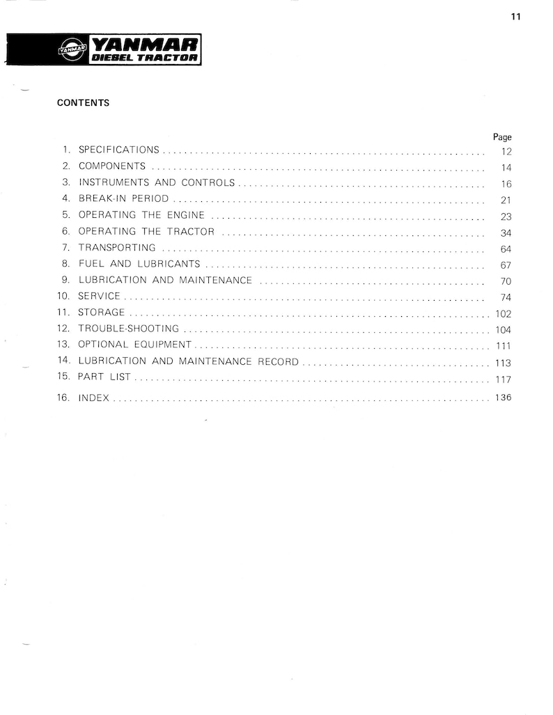 Yanmar Tractor Operation Manual YM 140, YM140D, YM147 and YM147D - Etsy