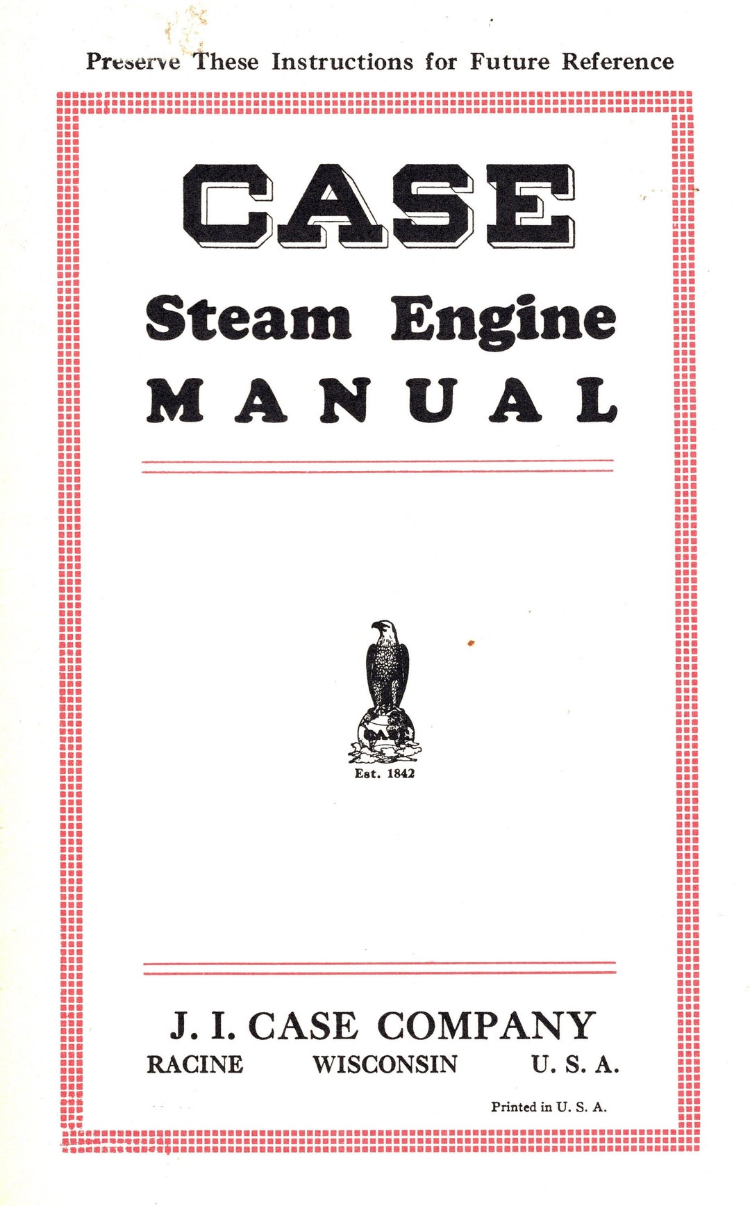 Case Steam Engine Manual - Etsy