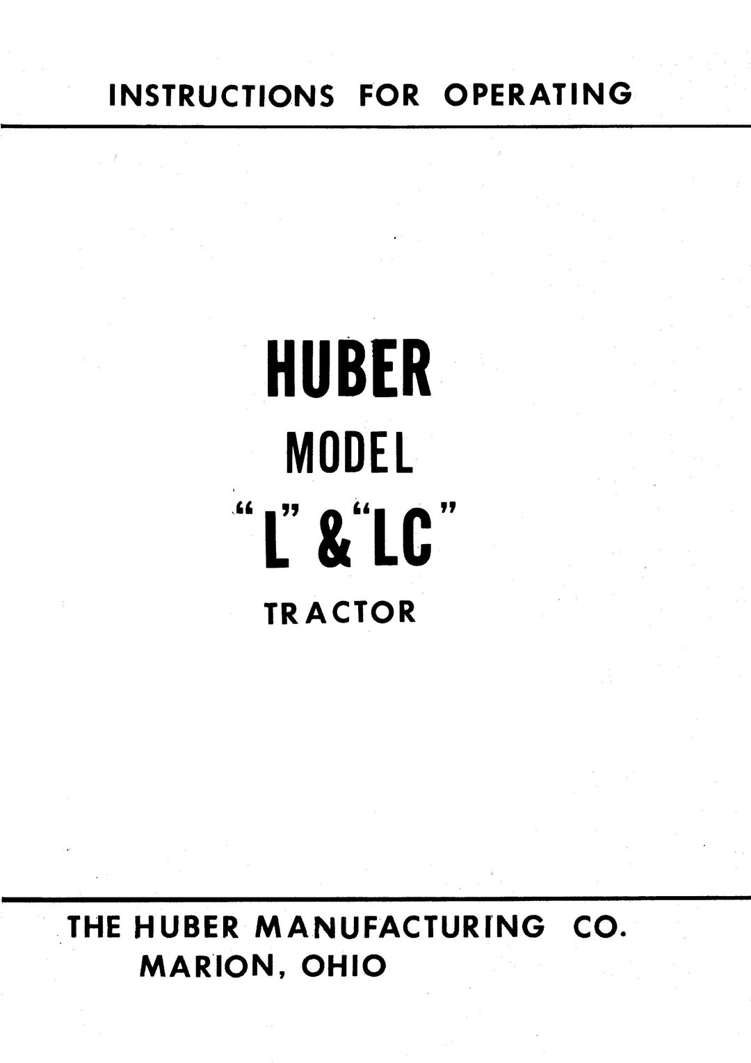 Huber Model L and LC Tractor - Etsy