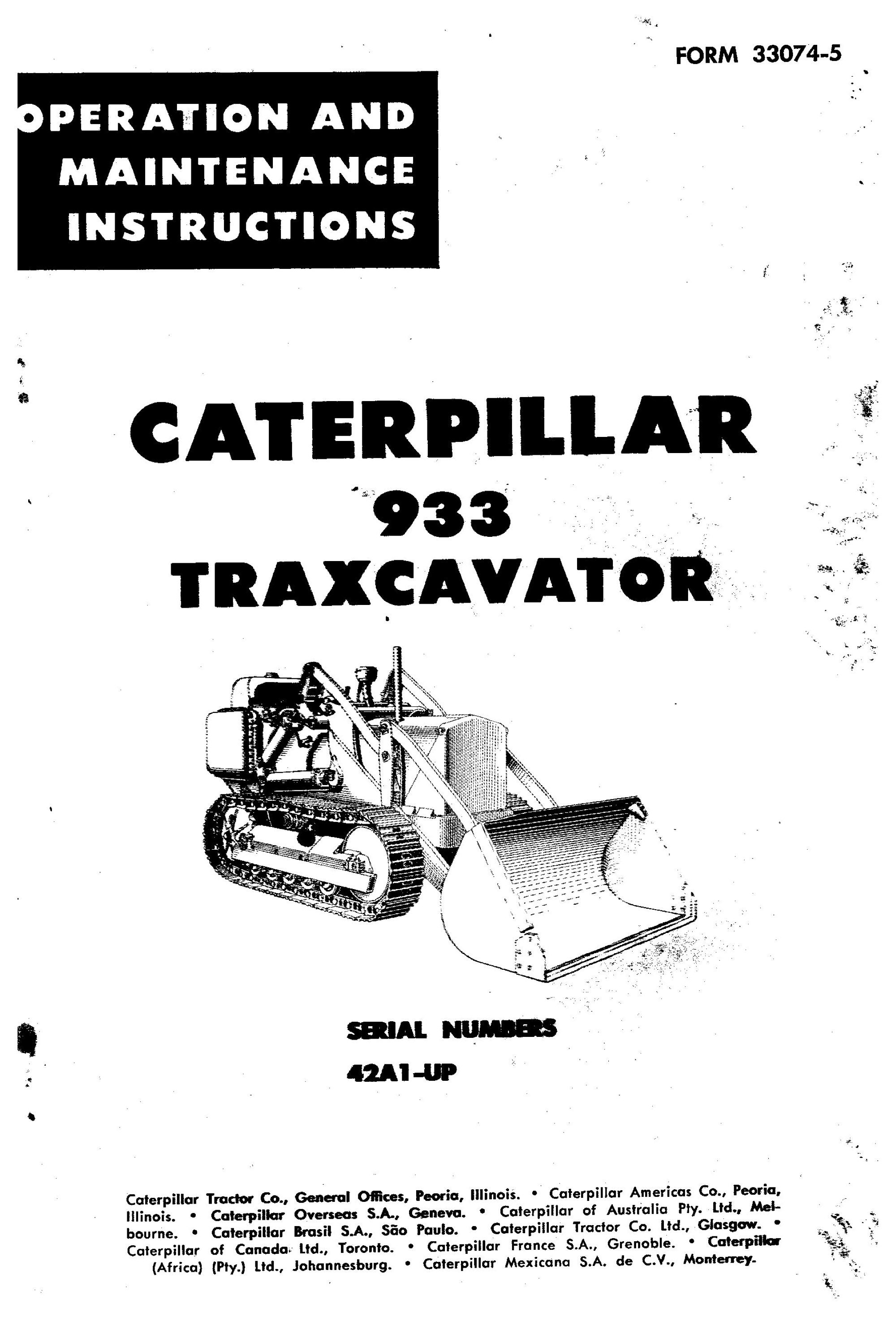 Caterpillar 933 Traxcavator Operation and Maintenance Instructions - Etsy