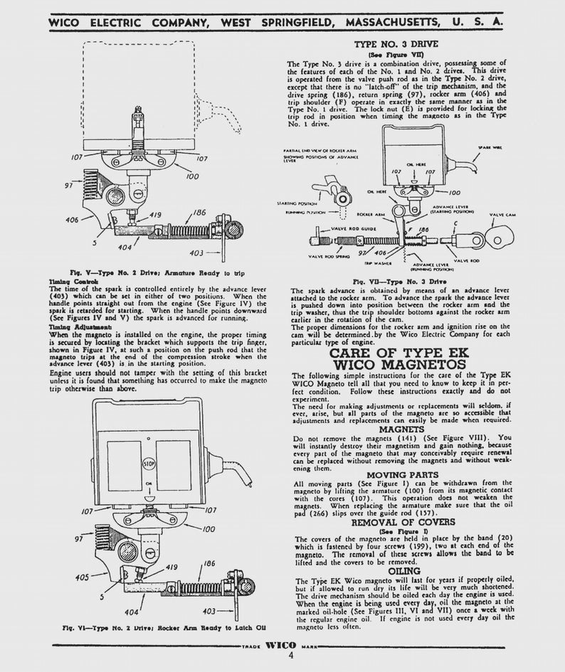 Wico Type EK Magneto Instructions and Parts List - Etsy