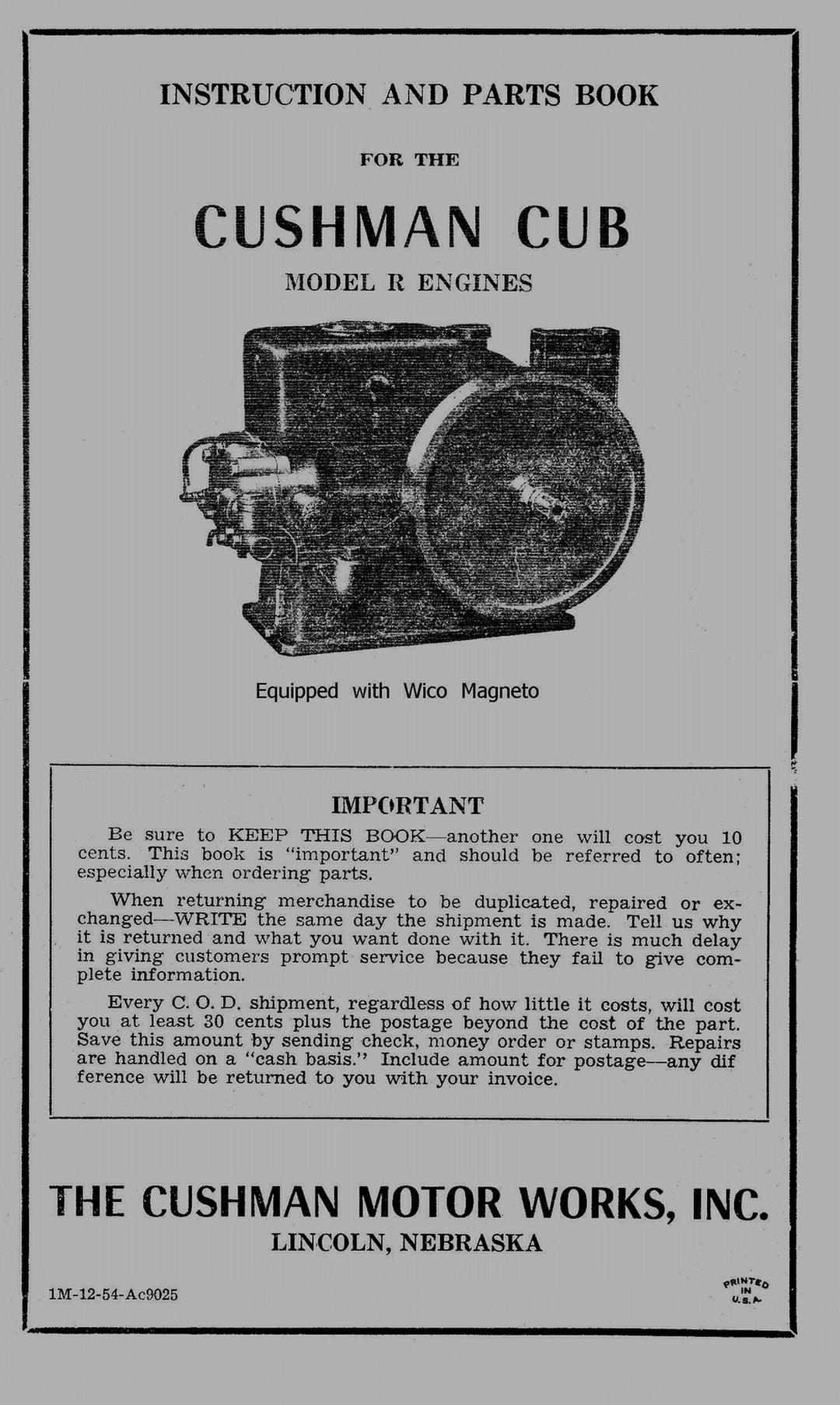 Cushman Cub Model R Instructions - Etsy