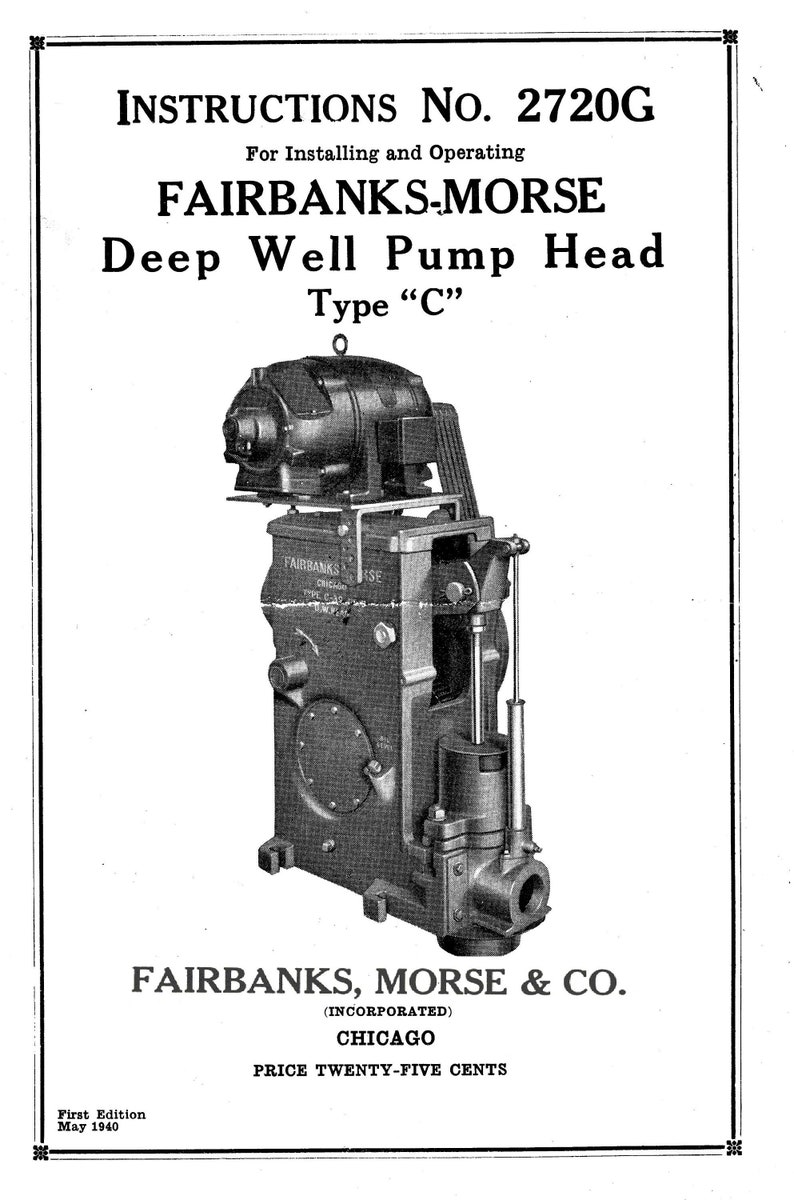 Fairbanks - Morse Pump Instructions No 2720G - Etsy
