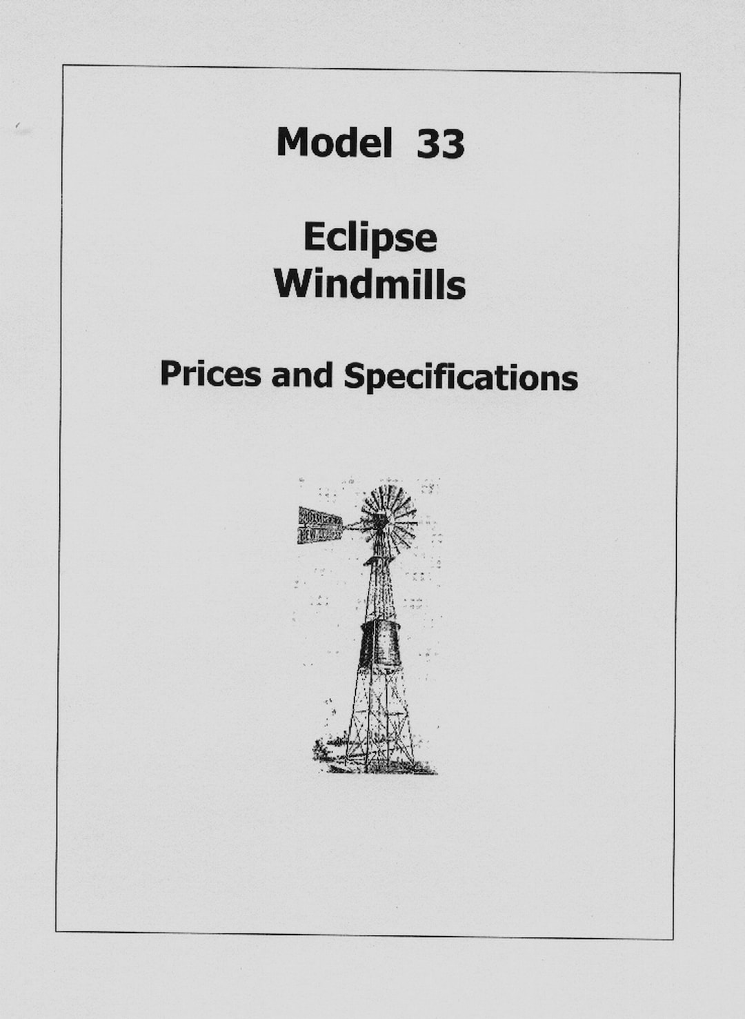 Eclipse Windmill Model 33 Prices and Specifications - Etsy