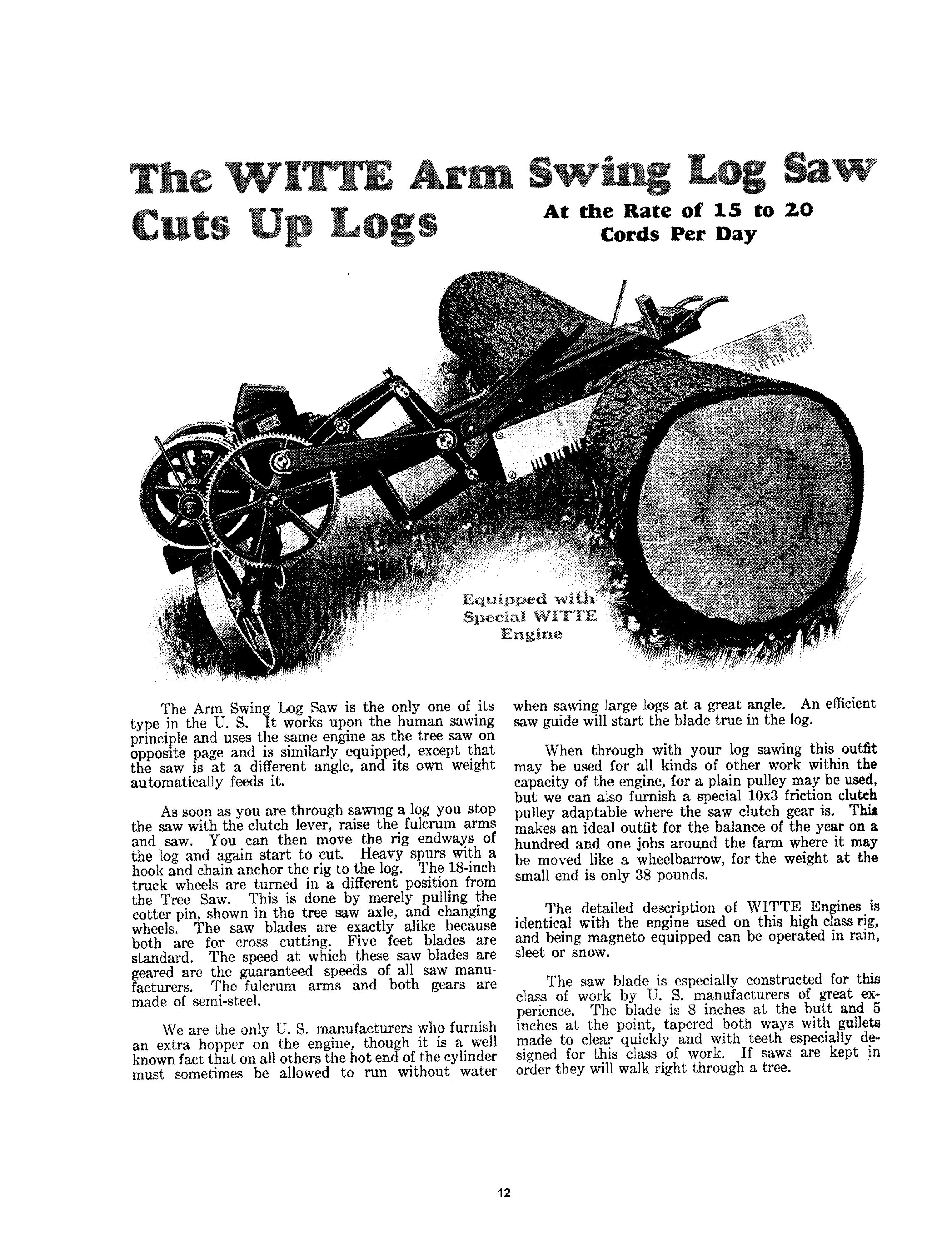 Witte Tree Saw Operating Manual and Parts List - Etsy