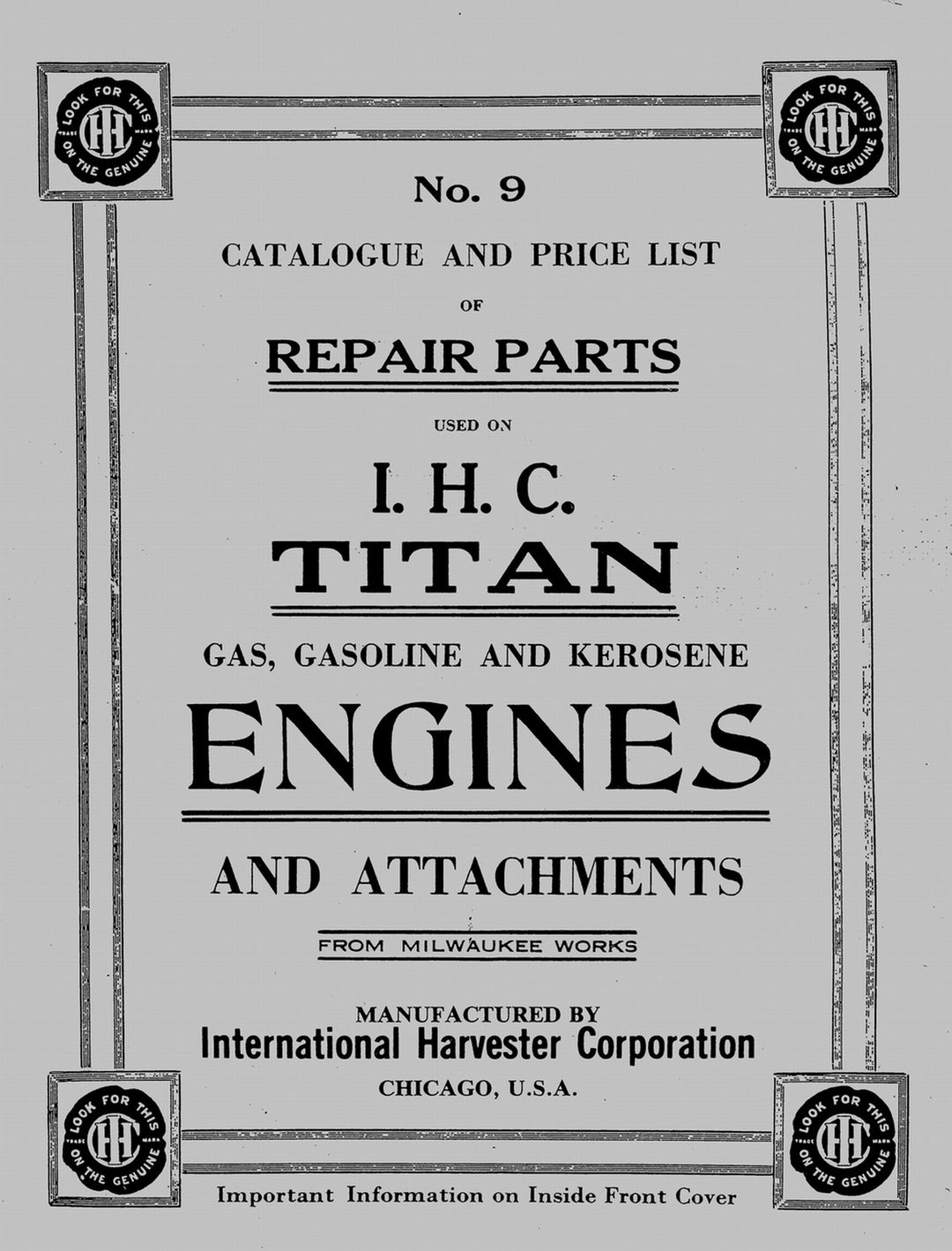 IHC Titan Engines Repair Parts 1918 - Etsy
