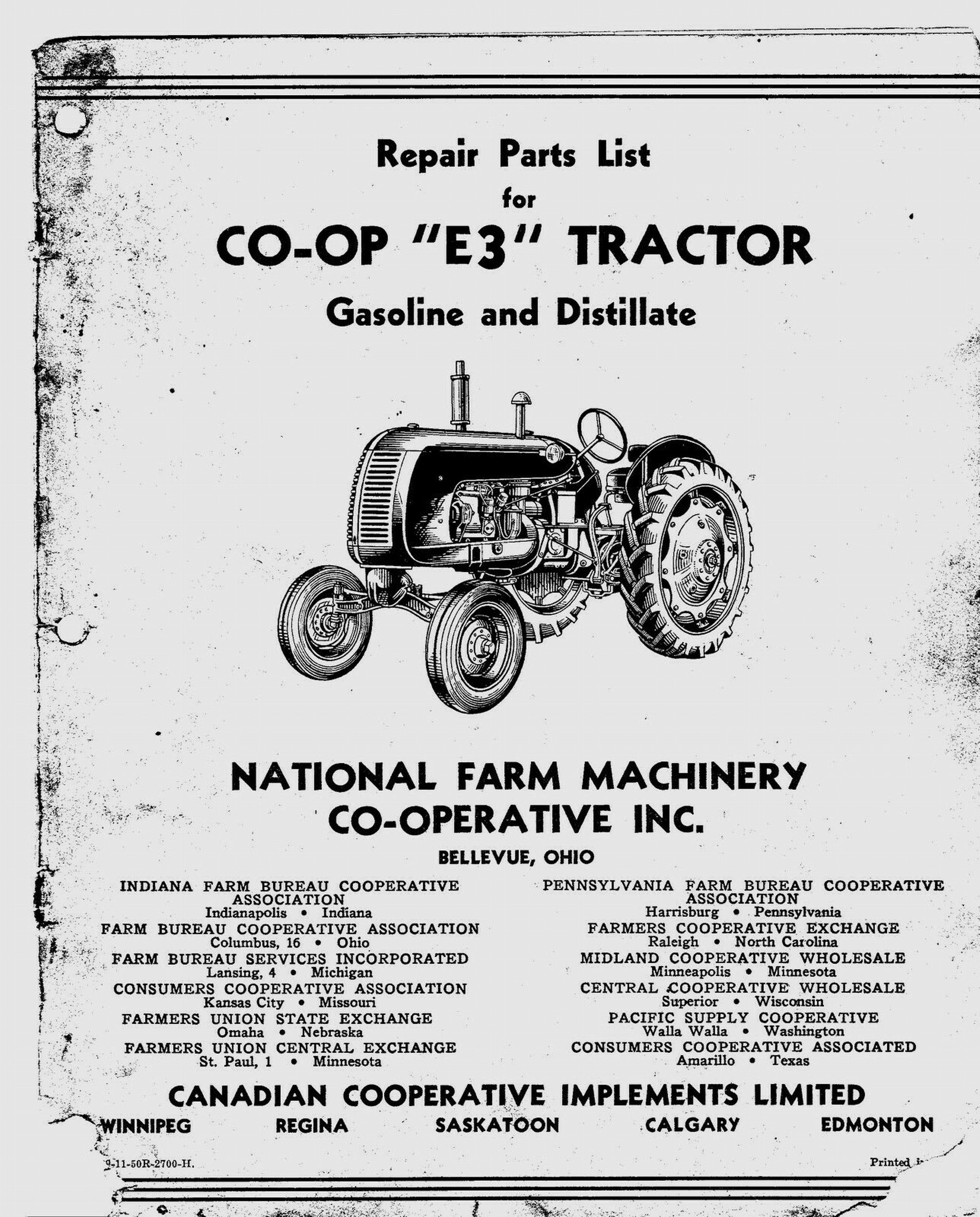 CO-OP E3 Tractor Repair Parts List - Etsy
