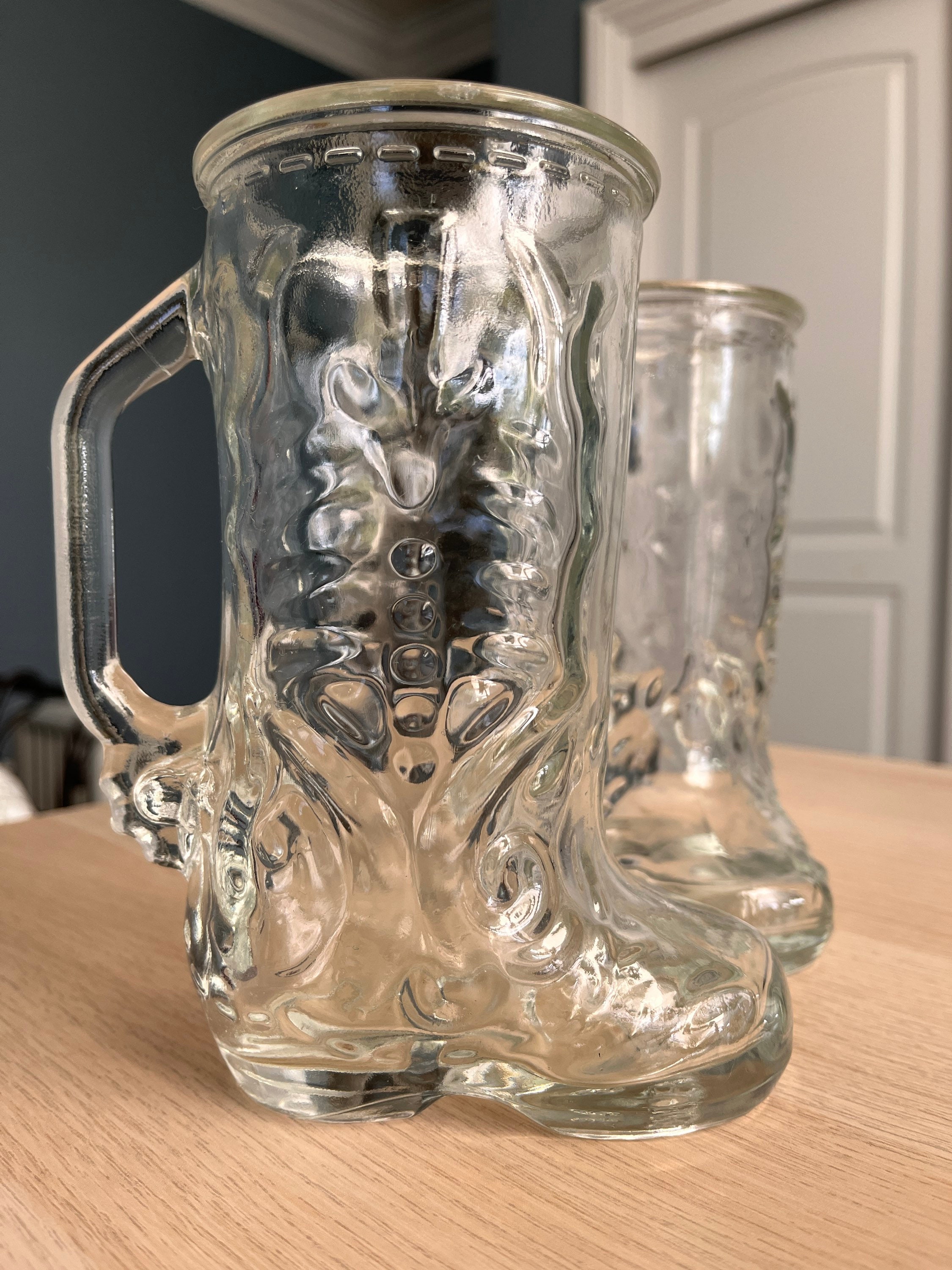 Vintage Cowboy Boot Glass Mugs Set of 2 - Etsy