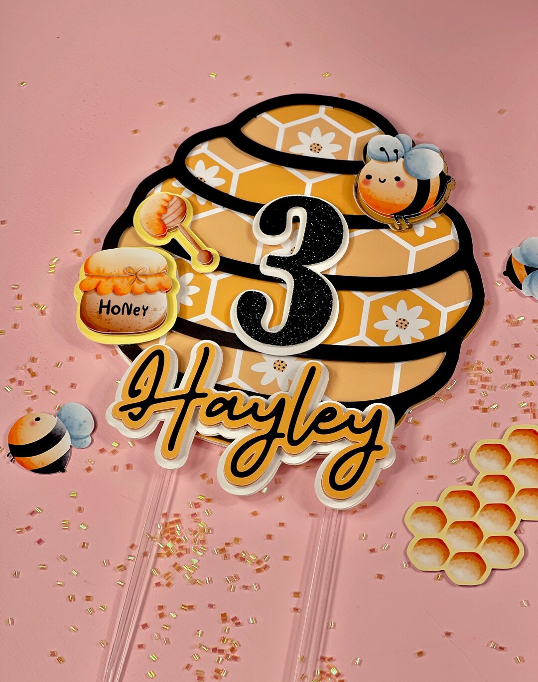 Bee Cake Topper Bee Topper Cake Bee Decorations Party Bee - Etsy