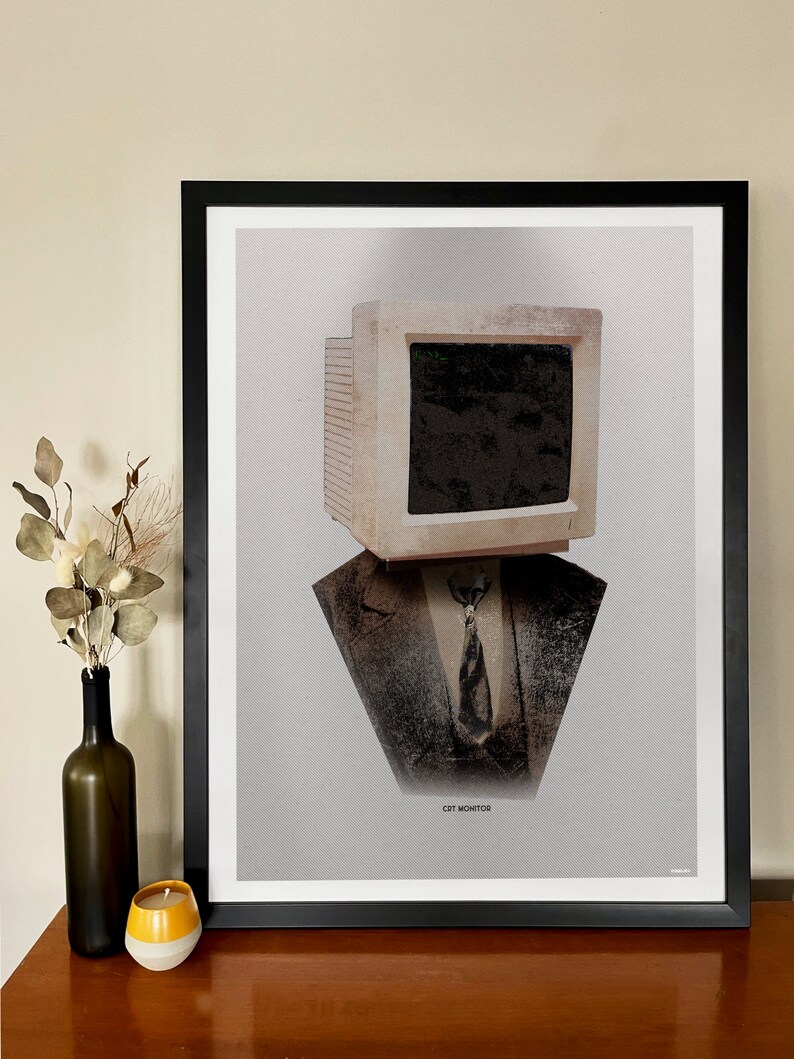 Faces of the Past | CRT Monitor | Digital Art | Vintage Art Print ...