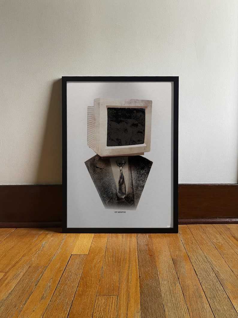 Faces of the Past | CRT Monitor | Digital Art | Vintage Art Print ...