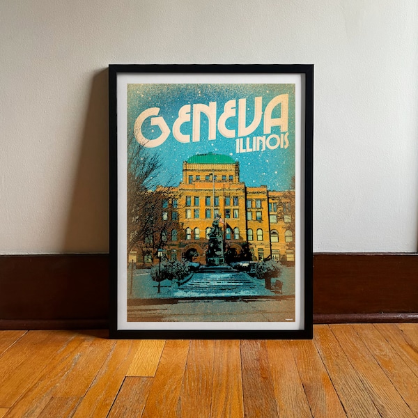 Vintage Illinois Poster - Etsy