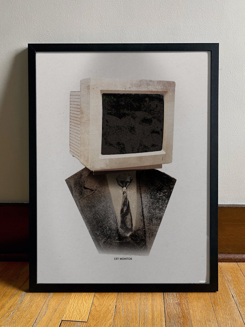 Faces of the Past | CRT Monitor | Digital Art | Vintage Art Print ...